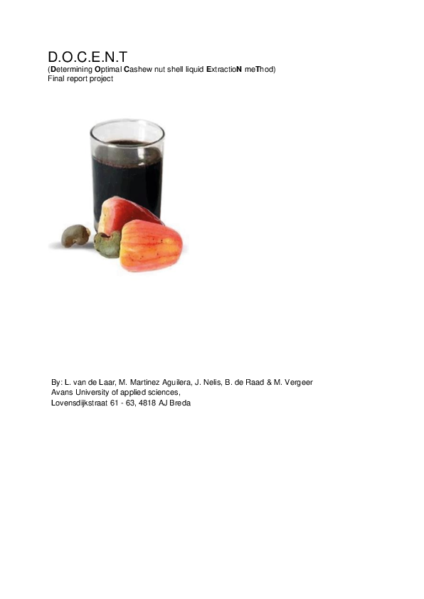 (PDF) Determining Optimal Cashew nut shell liquid ExtractioN meThod ...