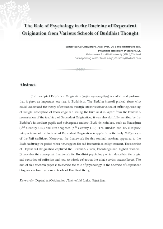 (PDF) The Critical Teaching of Buddha's Dependent Origination | Rodger ...