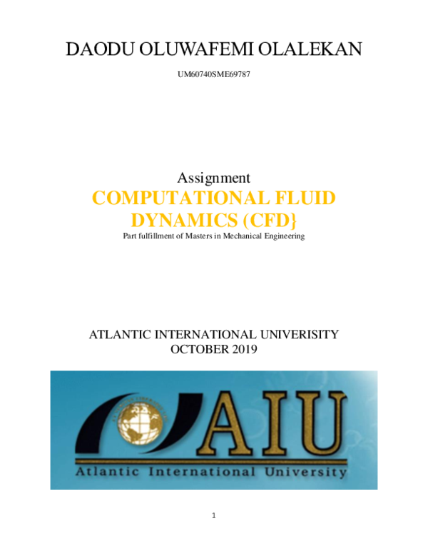 Doc Assignment On Cfd