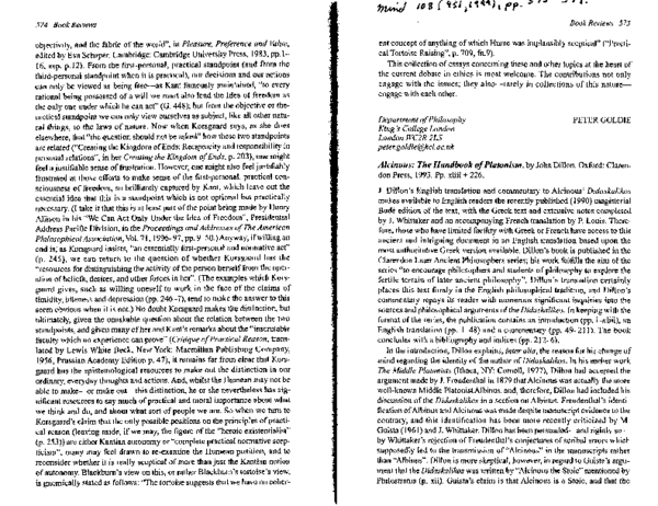 (PDF) Dillon's Alcinous A Handbook of Platonism