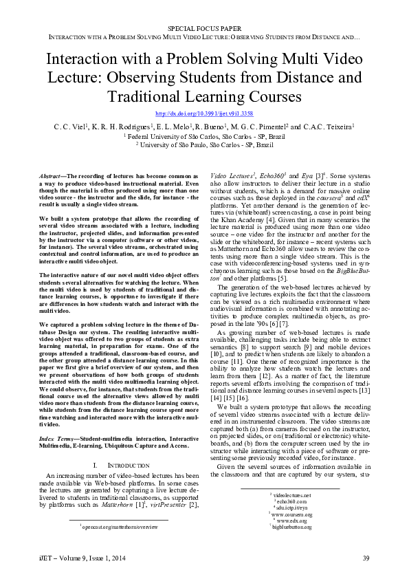 (PDF) SPECIAL FOCUS PAPER INTERACTION WITH A PROBLEM SOLVING MULTI ...