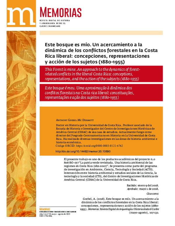 (PDF) Anthony Goebel Mc Dermott. Este bosque es mío. Un acercamiento a ...