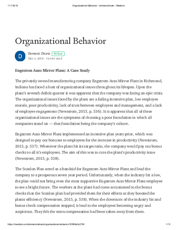 (PDF) Organizational Behavior