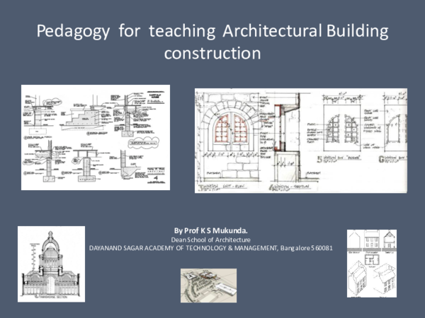 (PDF) Pedagogy for teaching Architectural Building construction