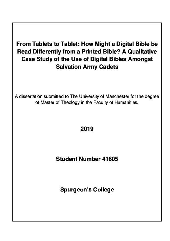 (DOC) From Tablets to Tablet: How Might a Digital Bible be Read ...
