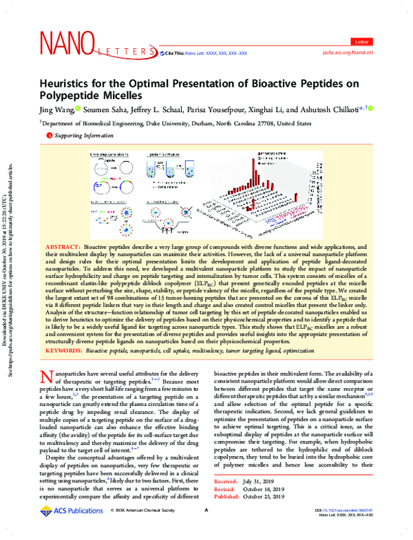(PDF) Heuristics for the Optimal Presentation of Bioactive Peptides on ...