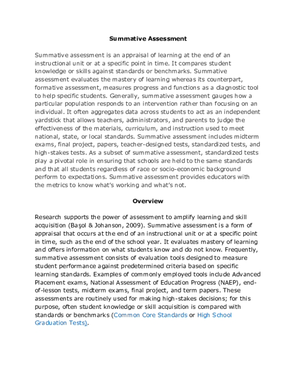 (PDF) Summative Assessment (Wing Institute Original Paper)