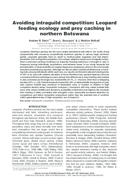 (PDF) Leopard Feeding Behavior and Prey Hoisting in Botswana