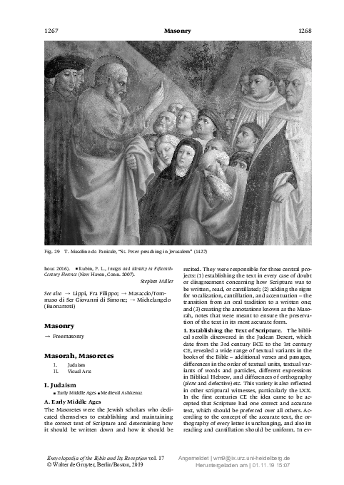 (PDF) Masorah, Masoretes (Medieval Ashkenaz & Visual Arts)