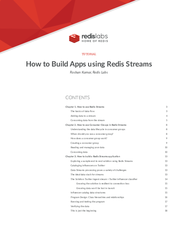 (PDF) How to Build Apps using Redis Streams