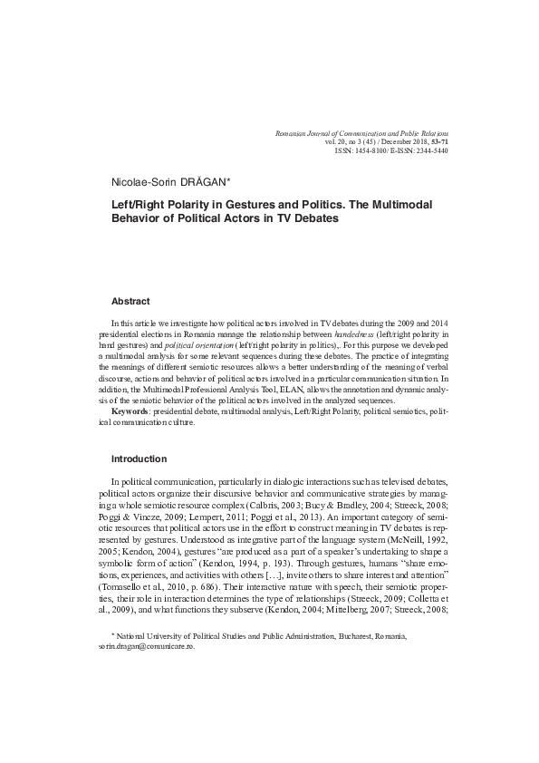 (PDF) Left/Right Polarity in Gestures and Politics. The Multimodal ...