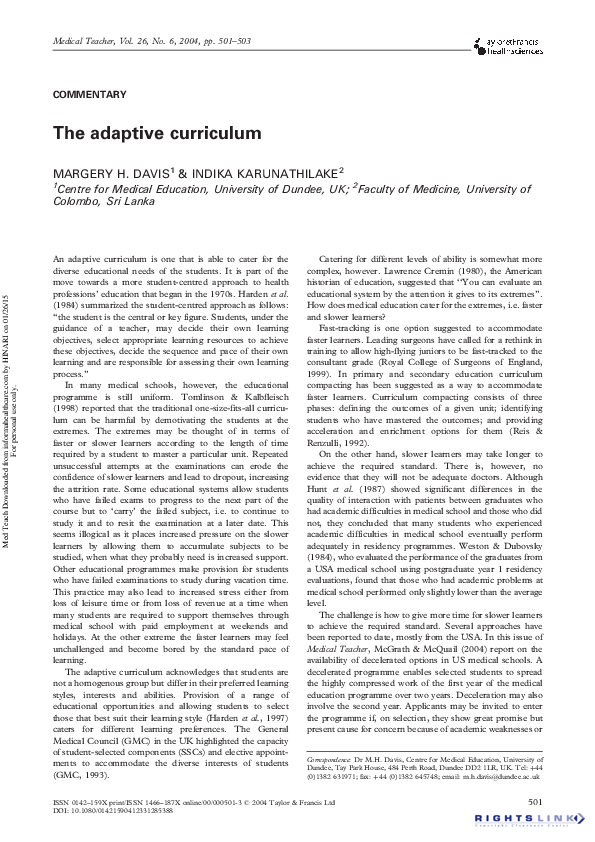 (PDF) The adaptive curriculum
