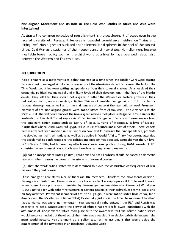 (DOC) Non-Aligned Movement