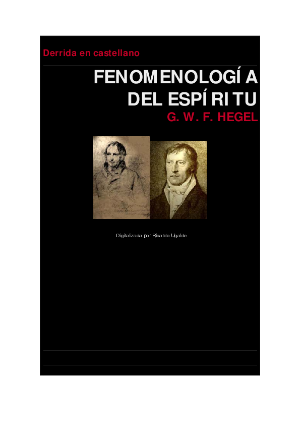 (PDF) FENOMENOLOGÍA DEL ESPÍRITU