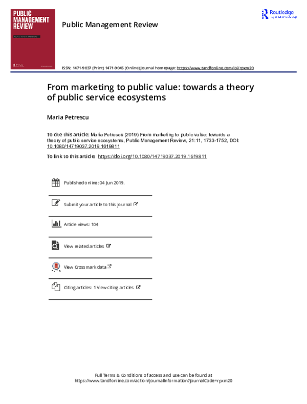 (PDF) From marketing to public value: towards a theory of public ...