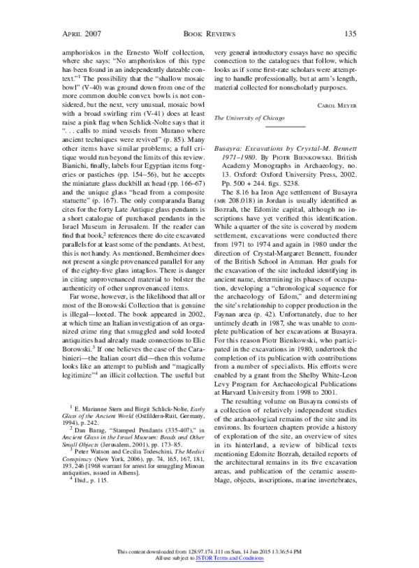 (PDF) Review of Avraham Biran, Dan II: A Chronicle of the Excavations ...