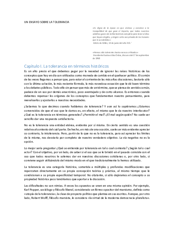 (PDF) UN ENSAYO SOBRE LA TOLERANCIA