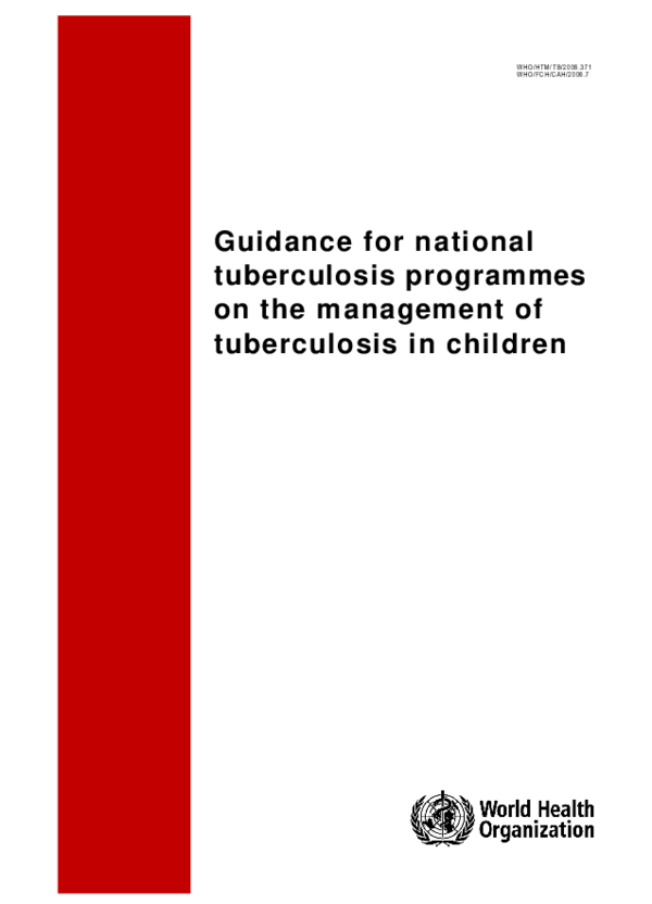 (PDF) Guidance for national tuberculosis programmes on the management ...