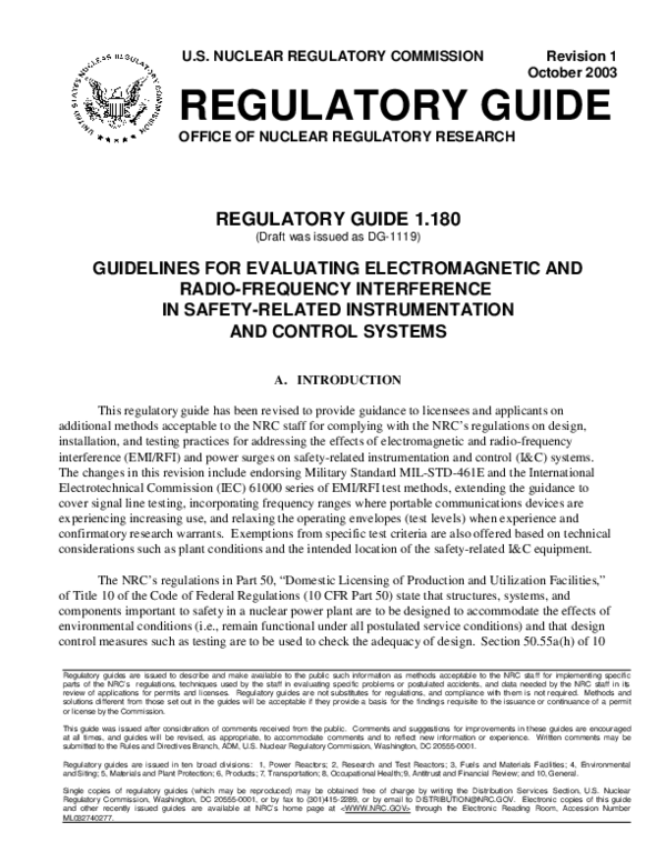 Regulatory Guide 1.52 | OFFICE OF NUCLEAR REGULATORY RESEARCH – TAVSK