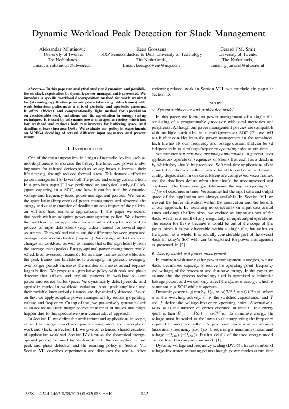 (PDF) Dynamic workload peak detection for slack management