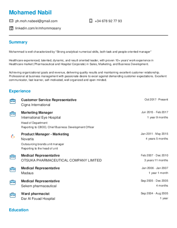 Pdf Healthcare Leader With 10 Years Experience 