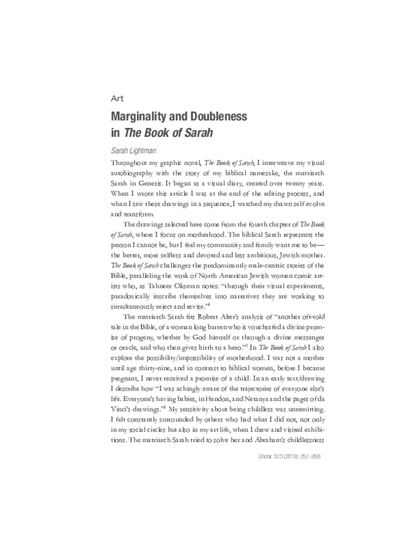 (PDF) Marginality and Doubleness in The Book of Sarah