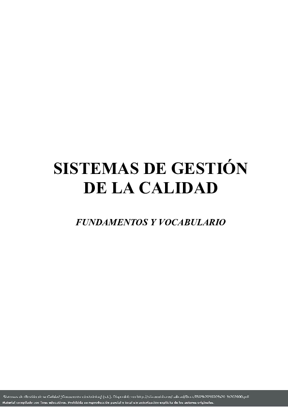 (PDF) SISTEMAS DE GESTIÓN DE LA CALIDAD FUNDAMENTOS Y VOCABULARIO