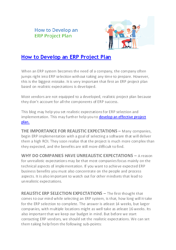 (PDF) How to Develop an ERP Project Plan