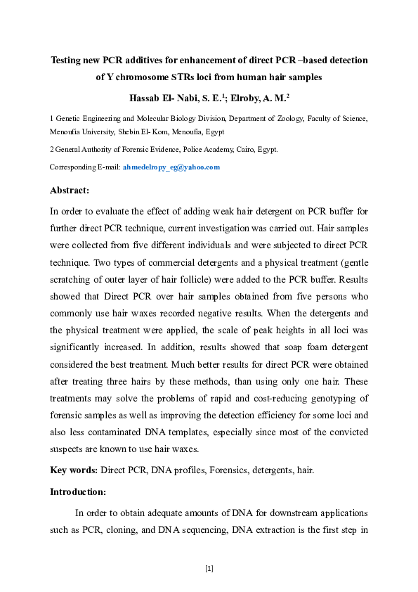 (DOC) Testing new PCR additives for enhancement of direct PCR -based ...