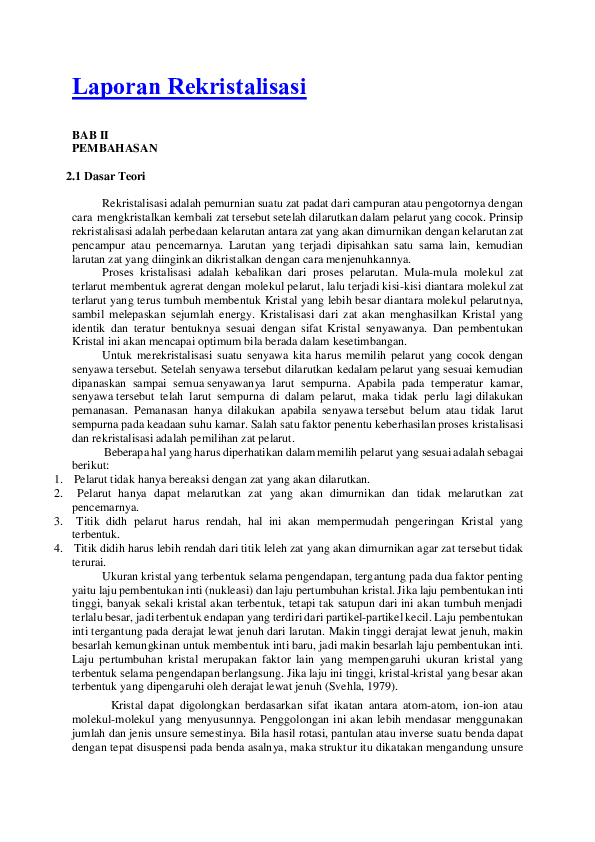 (DOC) REKRISTALISASI