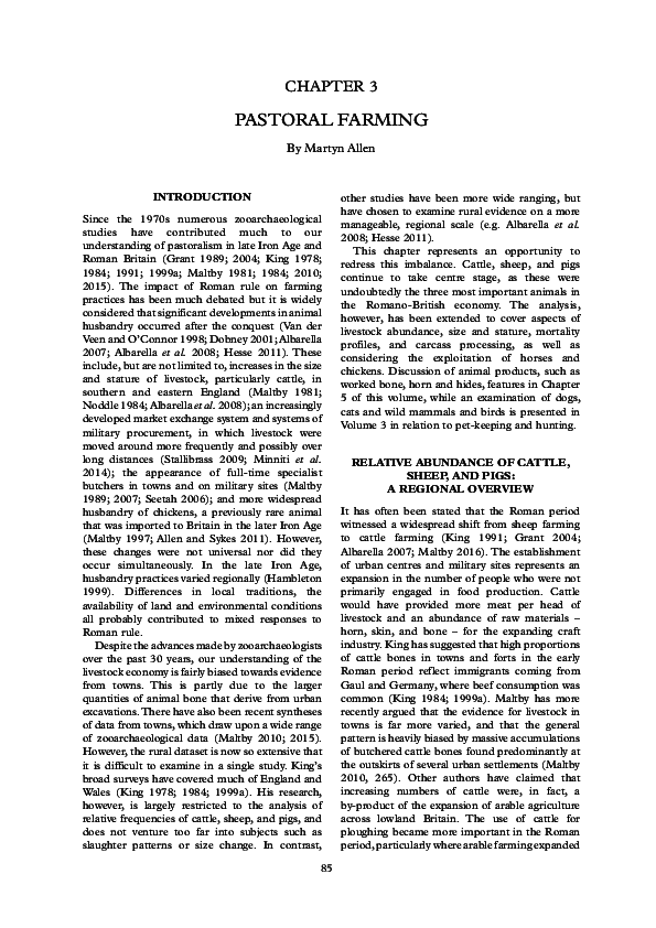 (PDF) Pastoral farming in Roman Britain
