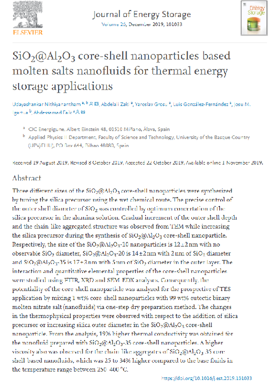 (PDF) SiO2@Al2O3 core-shell nanoparticles based molten salts nanofluids for thermal energy ...