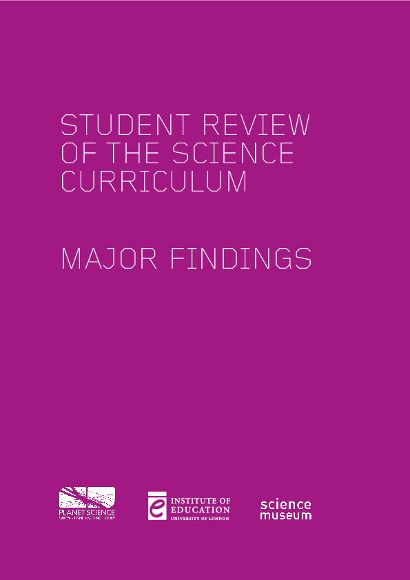 (PDF) Student Review of the Science Curriculum: Major Findings