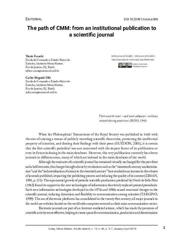 (PDF) The path of CMM: from an institutional publication to a ...