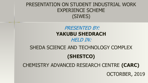 (PPT) SIWES presentation