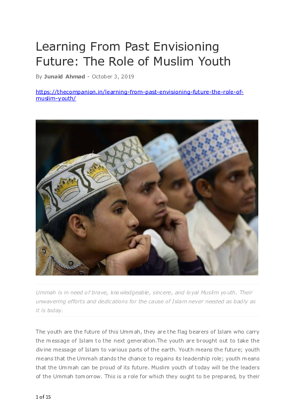 (PDF) Learning From Past Envisioning Future : The Role of Muslim Youth