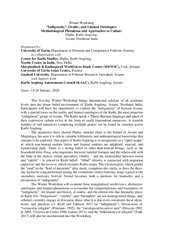 (DOC) Winter Workshop Concept Note 2020