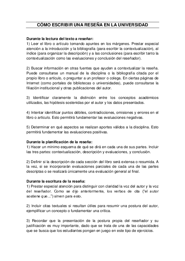 (PDF) Cómo escribir una reseña