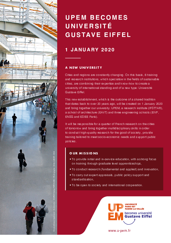 (PDF) My university becomes Université Gustave Eiffel on January 1st, 2020