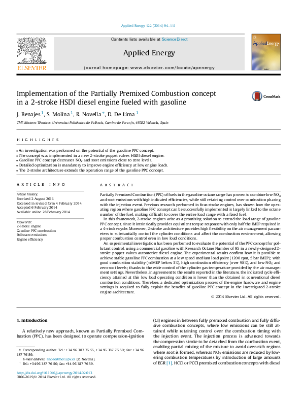 (PDF) Implementation of the Partially Premixed Combustion concept in a ...