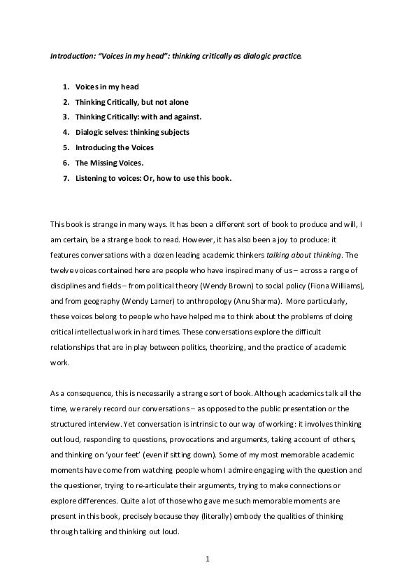 (PDF) Clarke Critical Dialogues Introduction