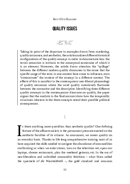 (PDF) Quality Issues
