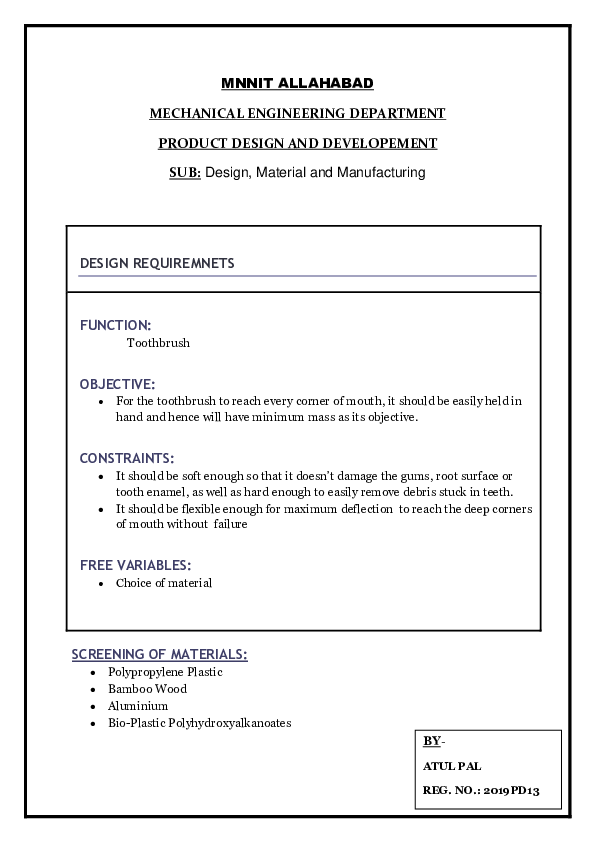 (PDF) Material selection for Product Development of TOOTHBRUSH