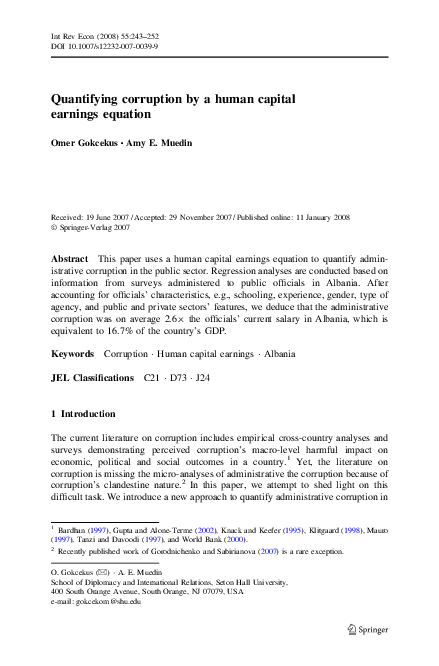 (PDF) Quantifying corruption by a human capital earnings equation ...