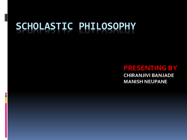 (PPT) Scholastic philosophy
