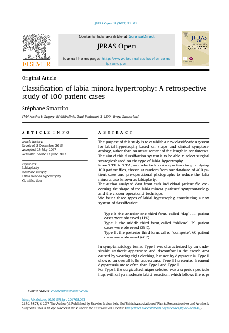 (PDF) Classification of labia minora hypertrophy: A retrospective study ...