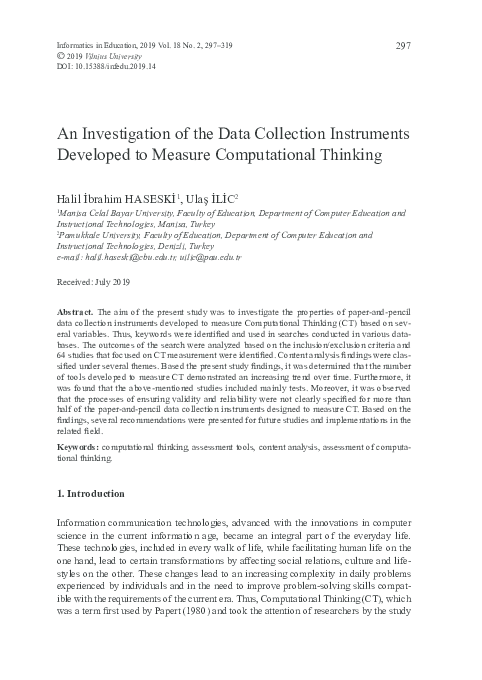 (PDF) An Investigation of the Data Collection Instruments Developed to ...