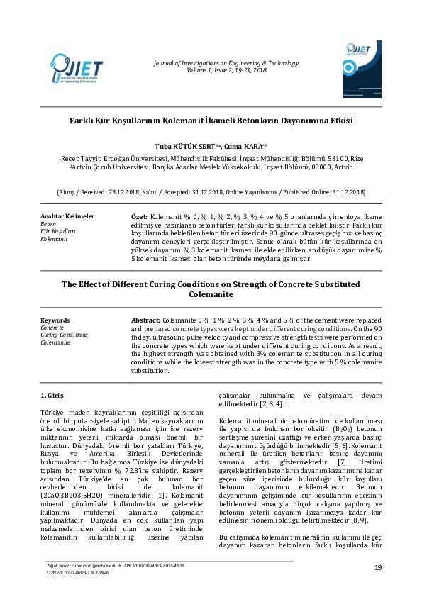 (PDF) Farklı Kür Koşullarının Kolemanit İkameli Betonların Dayanımına ...
