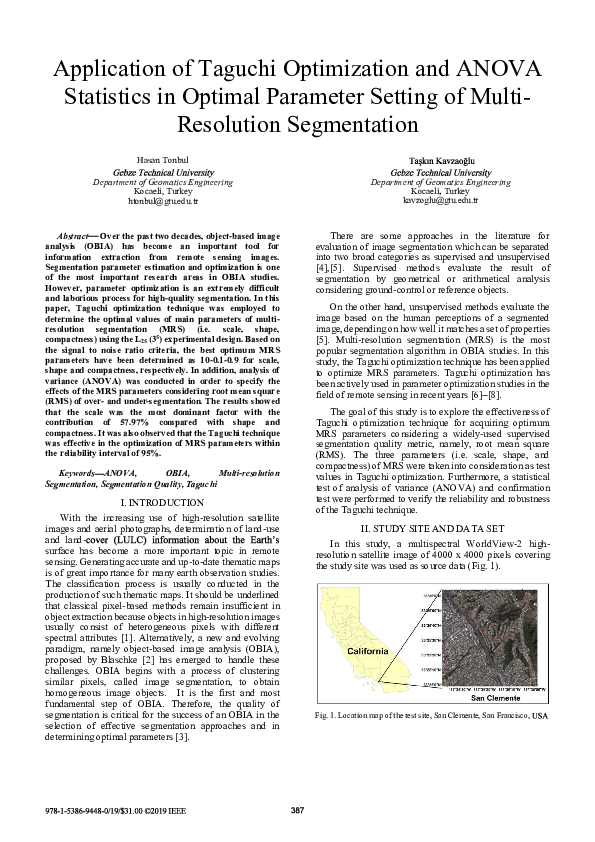 Pdf Application Of Taguchi Optimization And Anova Statistics In Optimal Parameter Setting Of