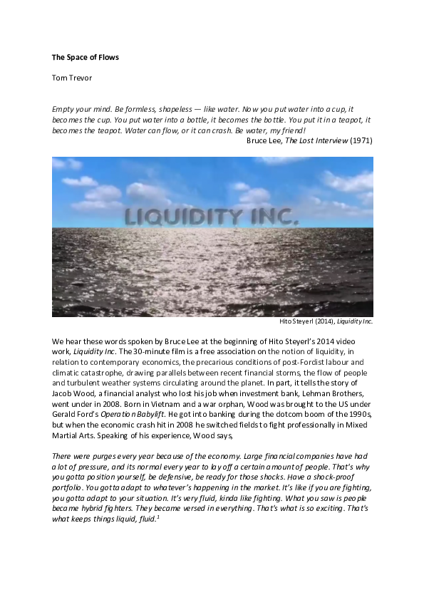 (PDF) The Space of Flows